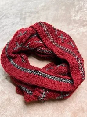 Point Zero | Accessories | Point Zero Deep Red Thickknit Infinity Scarf ...